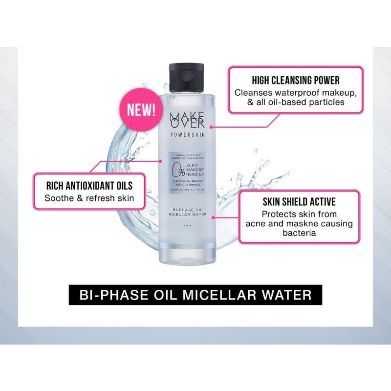 Jual Make Over Powerskin Bi-Phase Oil Micellar Water | Shopee Indonesia