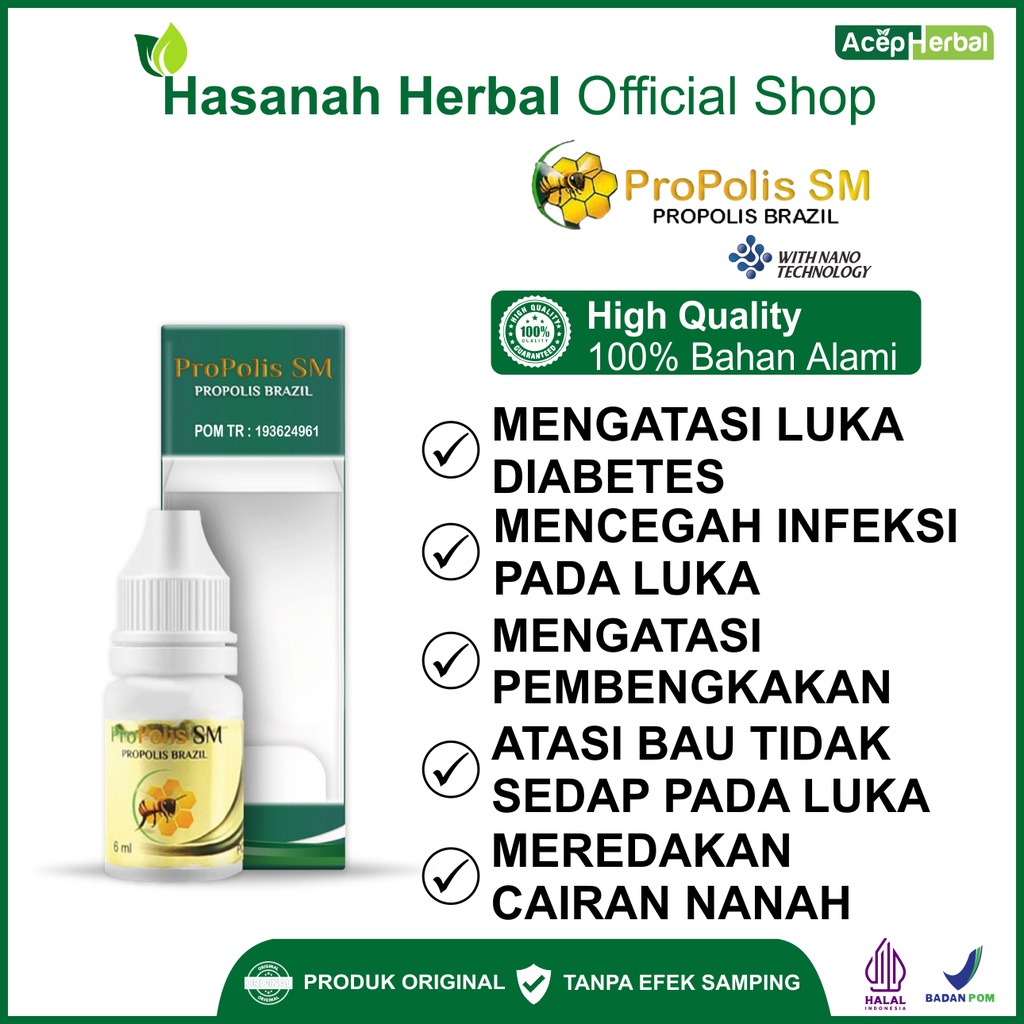 Jual Obat Tetes Luka Diabetes Propolis SM Asli 100% Origainal BPOM Dan ...