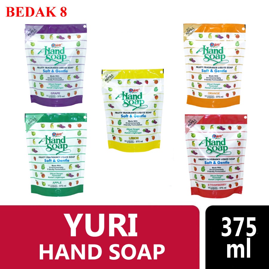 Jual Yuri Hand Soap 375 ml Refill/ Sabun Cuci Tangan Yuri Pouch 375 ml ...