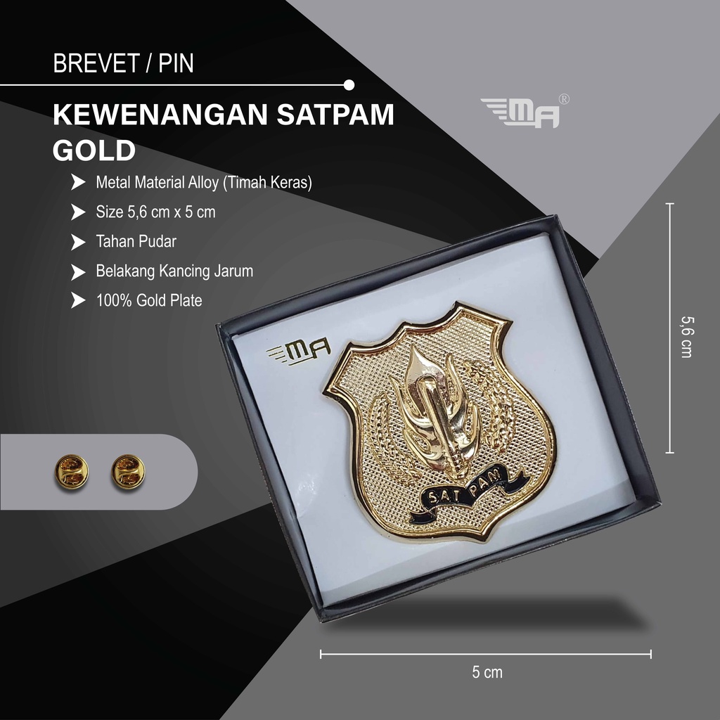Jual PIN WING BREVET BRIVET KEWENANGAN SATPAM GOLD BRIVET BREVET ...