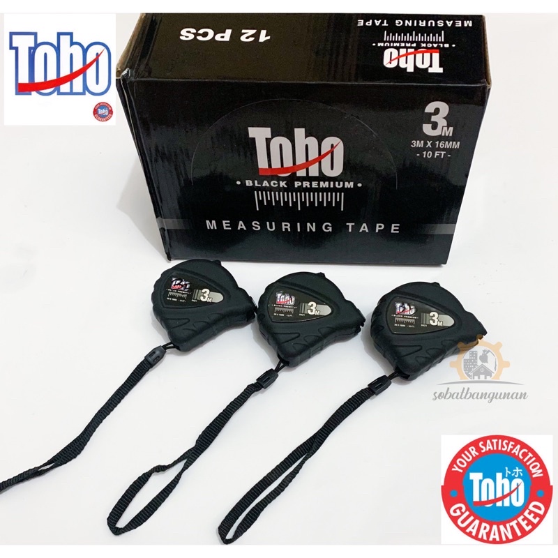 Jual METERAN TOHO 3 METER BLACK PREMIUM SERIES (ORIGINAL) | Shopee Indonesia