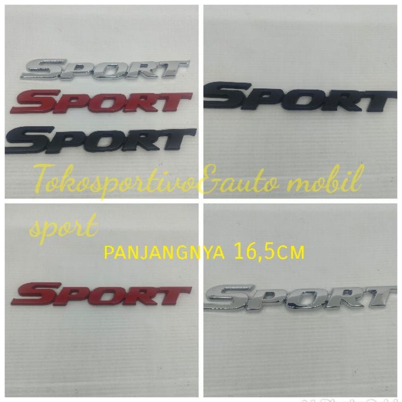 Jual Emblem Huruf logo stiker Lambang tulisan sport hitam chrome merah ...