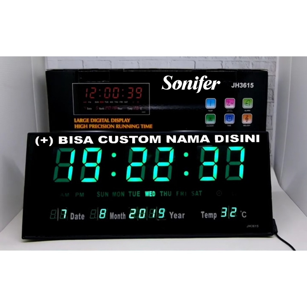 Jual Jam Dinding Digital Sonifer SMS-3615 LED Clock 36 x 15 cm LED ...