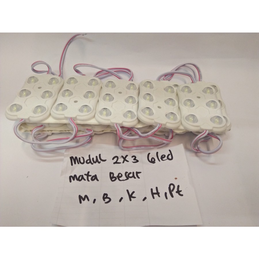 Jual Lampu Led Module/ Modul Strip 2x3 6 Led/ Mata 12 Volt Mata Besar ...