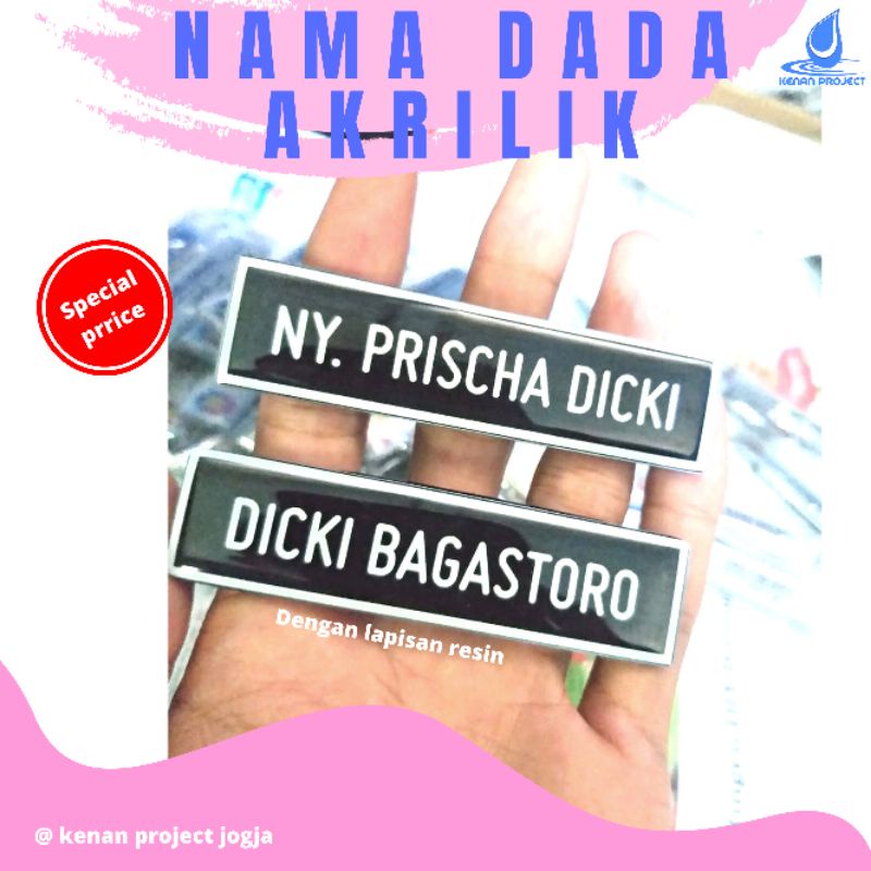 Jual nama dada akrilik lapis resin / name tag akrilik / Nama Dada ...