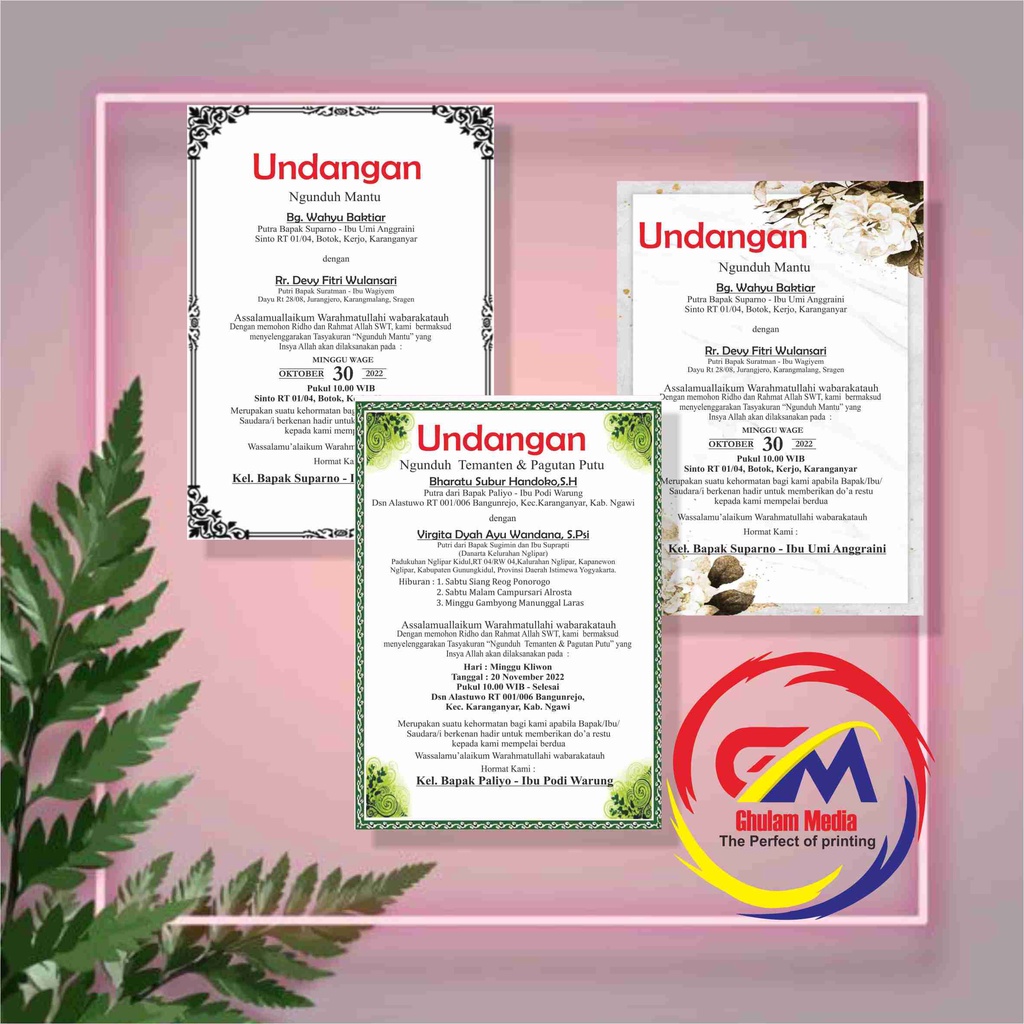 Jual Undangan Munjung/Undangan Tempel Kotak Nasi Murah | Shopee Indonesia