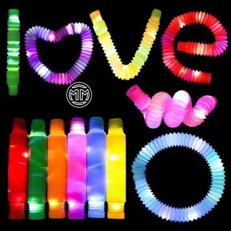 Jual fidget toys push pop light rainbow full colour pop pipes tubes ...