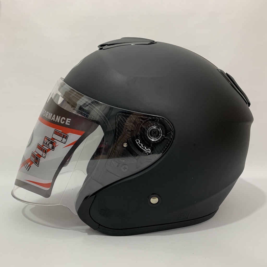 Jual Helm Kyoto Hitam Doff - Kaca Clear - Helm Retro SNI Dewasa - Helm ...