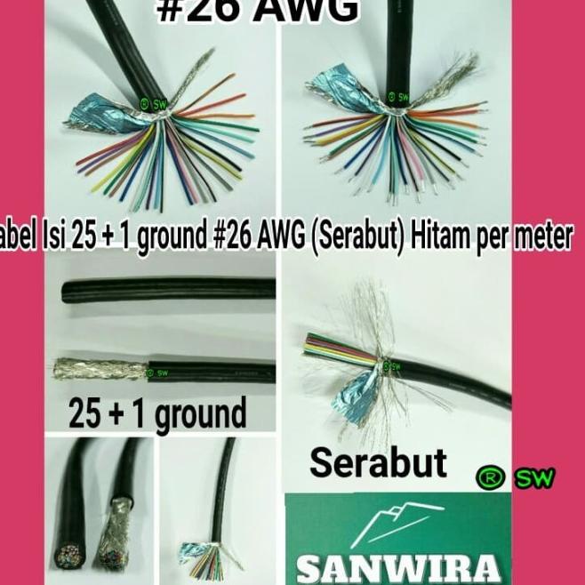 Jual Kabel Isi 25 + 1 ground #26 AWG (Serabut) Hitam per meter | Shopee Indonesia