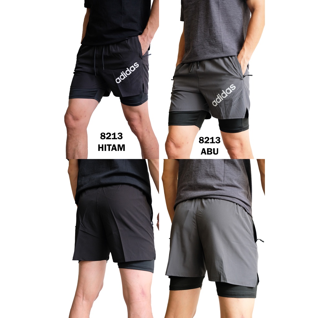 Jual Celana Olah Raga Pendek Cowok 8213 Clana Sport Double Layer Futsal ...