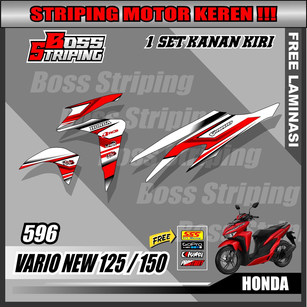 Jual STIKER STRIPING VARIO 150 125 NEW SEMI FULL BODY DESAIN BALAP ...