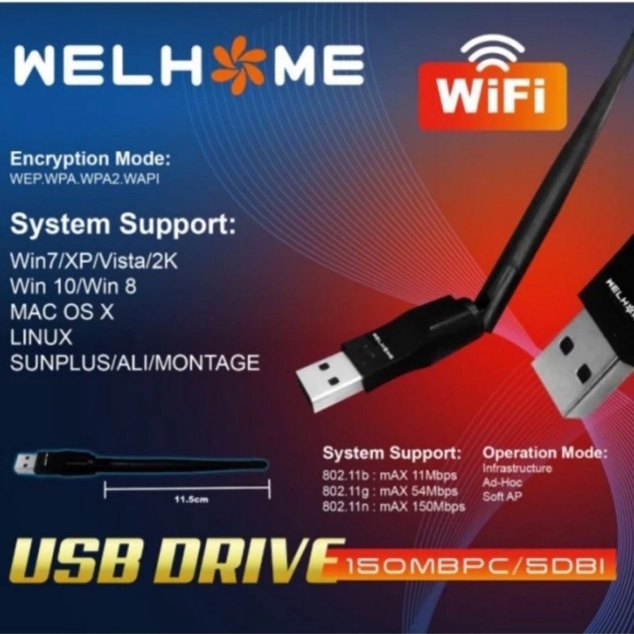 Jual USB Wifi Dongle Adapter WELHOME DTB T2 cocok untuk semua Receiver ...