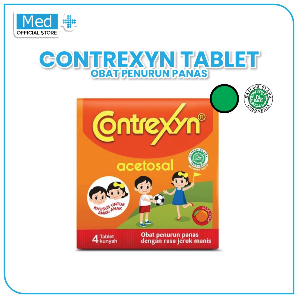 Jual Med+ Contrexyn 1 Strip @4 tablet / Obat Penurun Panas & Kepala ...