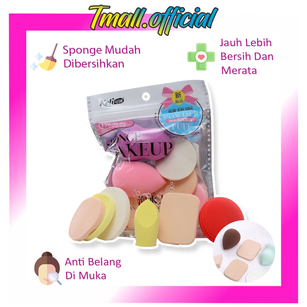 Jual TMALL R421 Spons Make up 1 Set Isi 6 Pcs / Spons Foundation ...