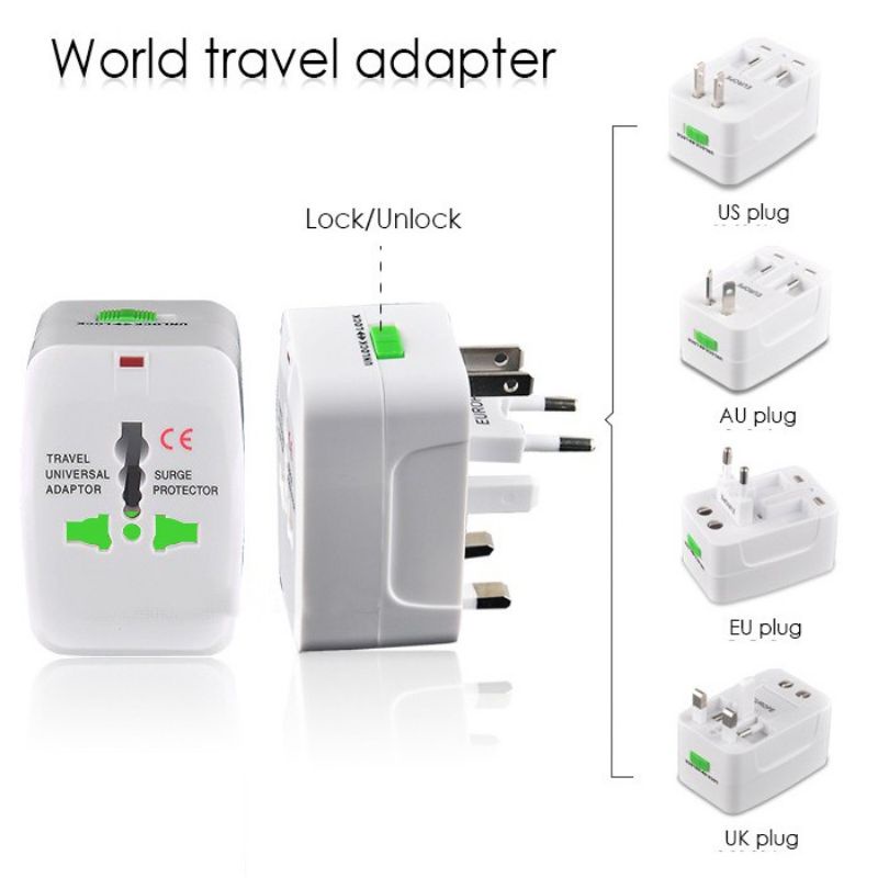 Jual Adaptor Universal Internasional ASIA EU AU UK US Plug / World ...