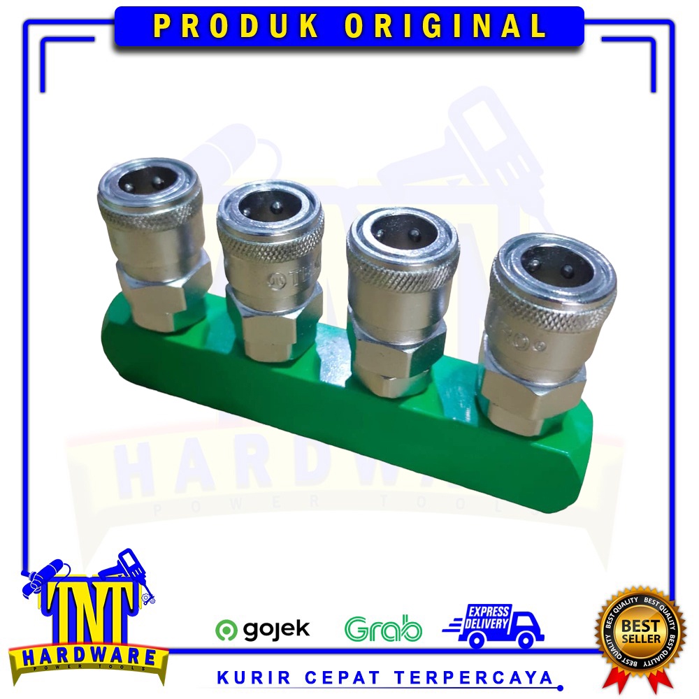 Jual COUPLER CABANG 4 TEKIRO/Air Quick Coupler Nepel Selang Angin AT ...