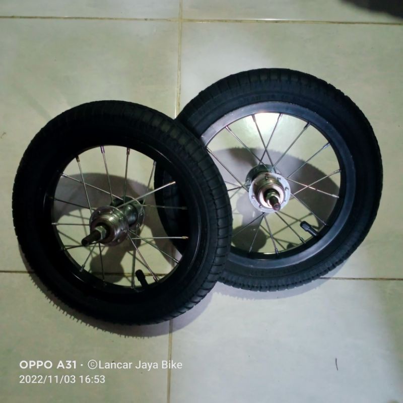Jual Wheelset / fullset roda depan atau belakang sepeda ukuran 12 inch ...
