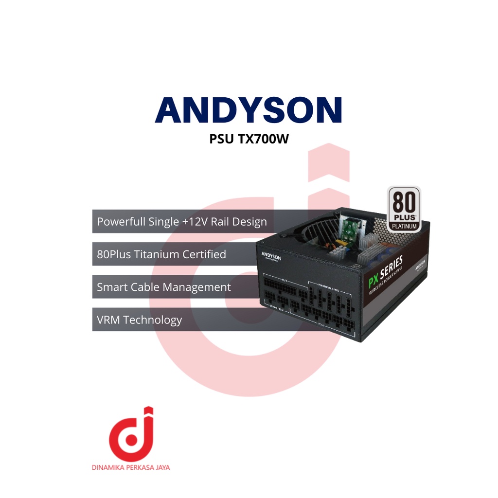 Jual PSU ANDYSON TX700 - 700Watt - 80Plus Titanium - Semi Modular ...