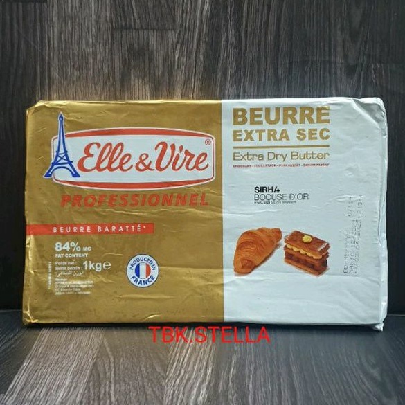 Jual ELLE VIRE BUTTER SHEET 84 % EXTRA DRY 1 KG | Shopee Indonesia
