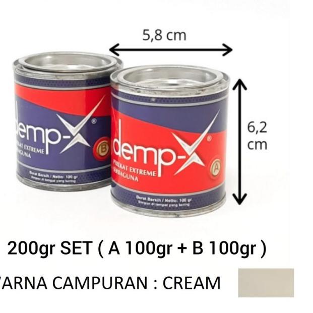 Jual LEM DEMP-X Perekat Extreme Serbaguna , Lem 2 komponen 200gram set ...