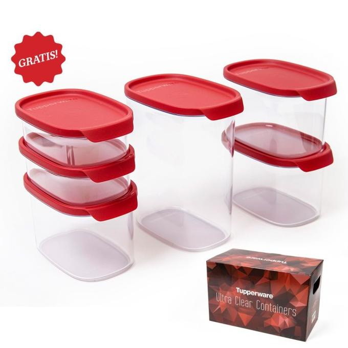 Jual Tupperware Ultra Clear Container (4) Toples | Shopee Indonesia