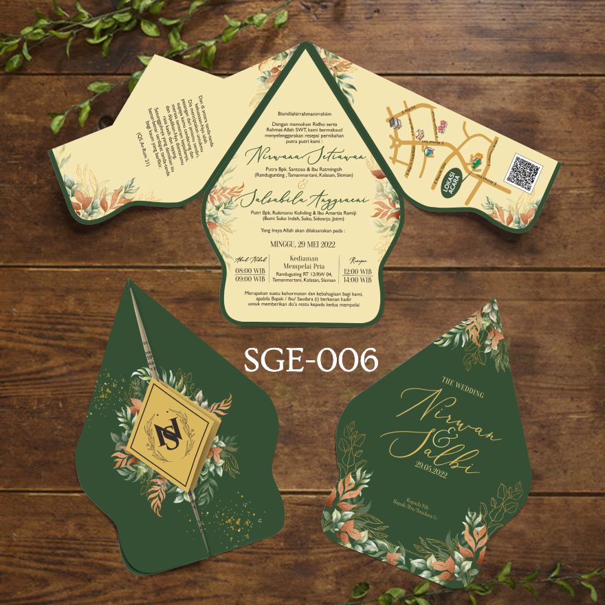 Jual Undangan Pernikahan wayang Kekinian, flower, floral, Murah, Elegan ...