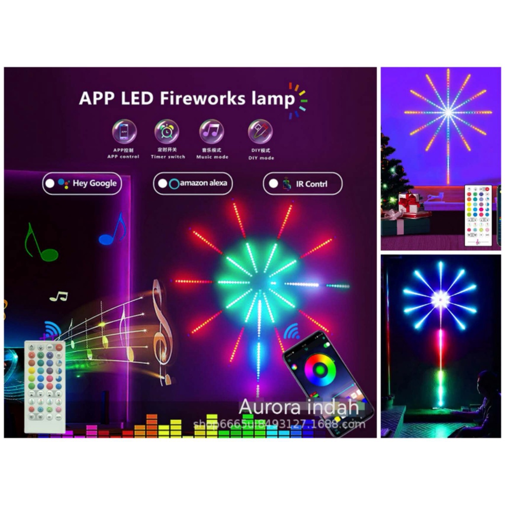 Jual ROCKWARE Firework LED Magic Color Lamp - Lampu LED Model Kembang ...