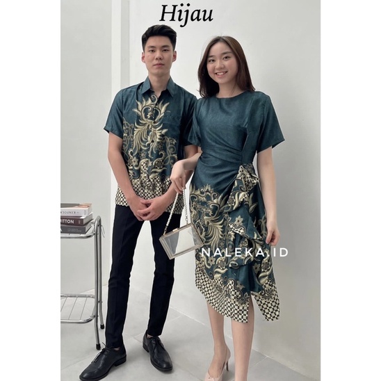Jual ( N40 ) dress batik couple , dress kondangan batik mewah, kemeja ...