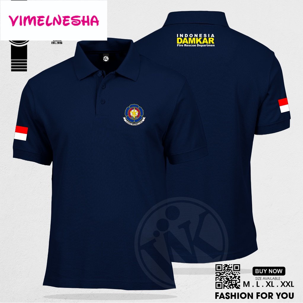 Jual Poloshirt Polo Kaos Kerah DAMKAR INDONESIA FIRE RESCUE DEPARTMEN ...