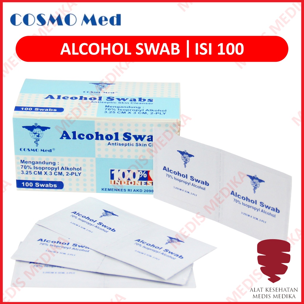 Jual Alkohol Swab Kapas Pembersih Luka Tisu Kertas Tissue Alcohol Pads ...