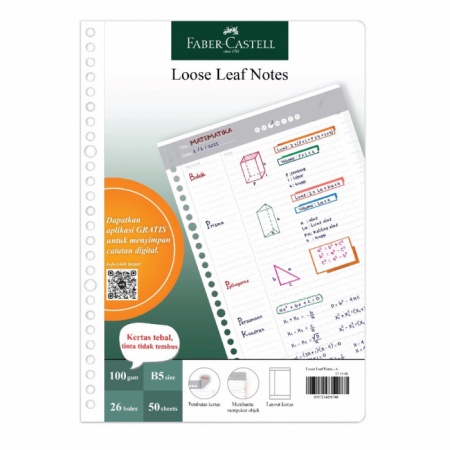 Jual Faber-Castell Loose Leaf Notes - A Kertas Binder Isi Binder B5 100 ...
