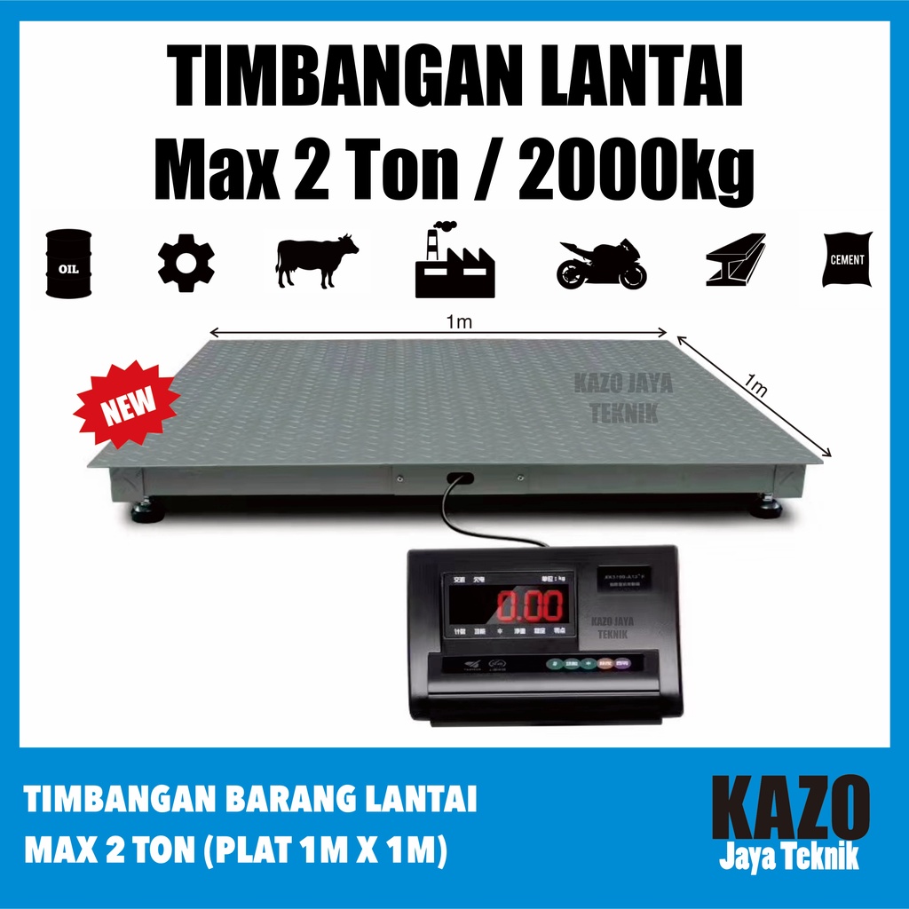 Jual Timbangan Lantai Digital 2 Ton, 2000kg, 2Ton Timbangan Barang, Sapi Kambing | Shopee Indonesia