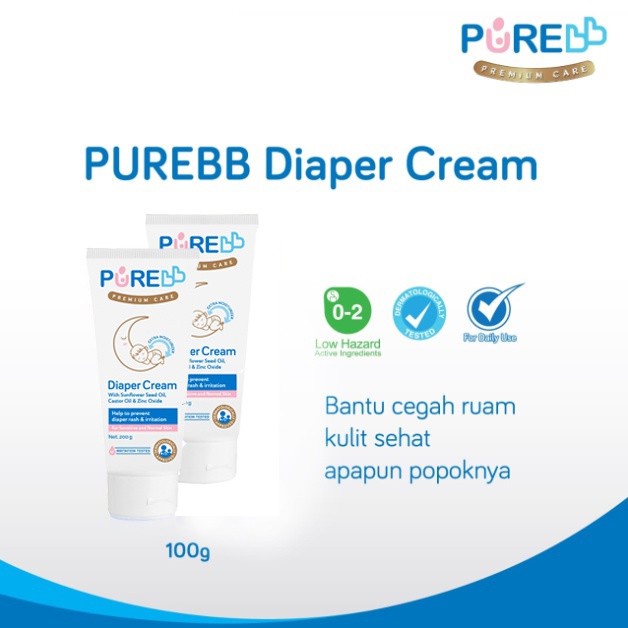 Jual Pure BB Diaper Rash Cream Krim Ruam Popok Bayi/ Pure BB Diaper ...