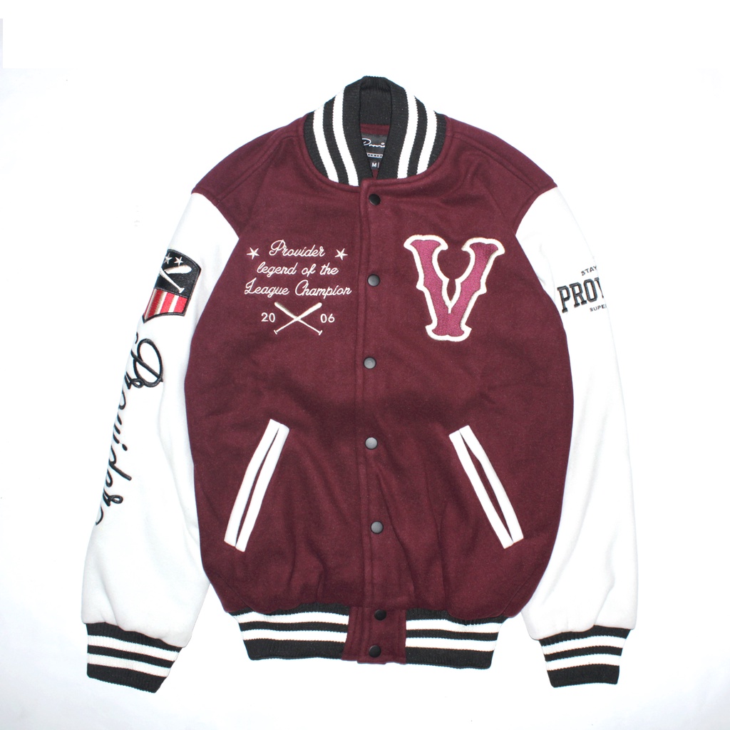 Jual Provider Varsity Jacket - Legends Maroon | Shopee Indonesia