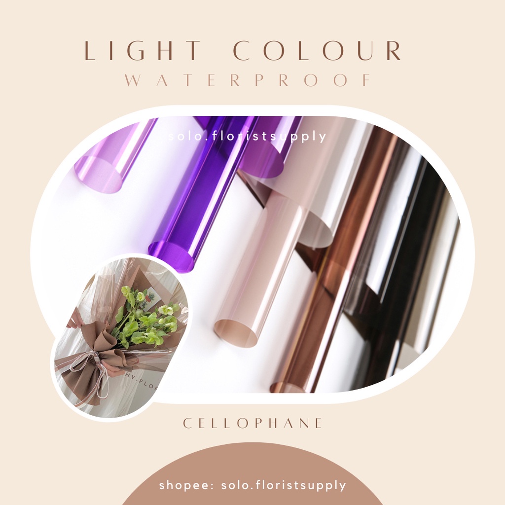 Jual [TR] WATERPROOF LIGHT COLOUR CELLOPHANE OPP FLOWER WRAPPING KERTAS ...