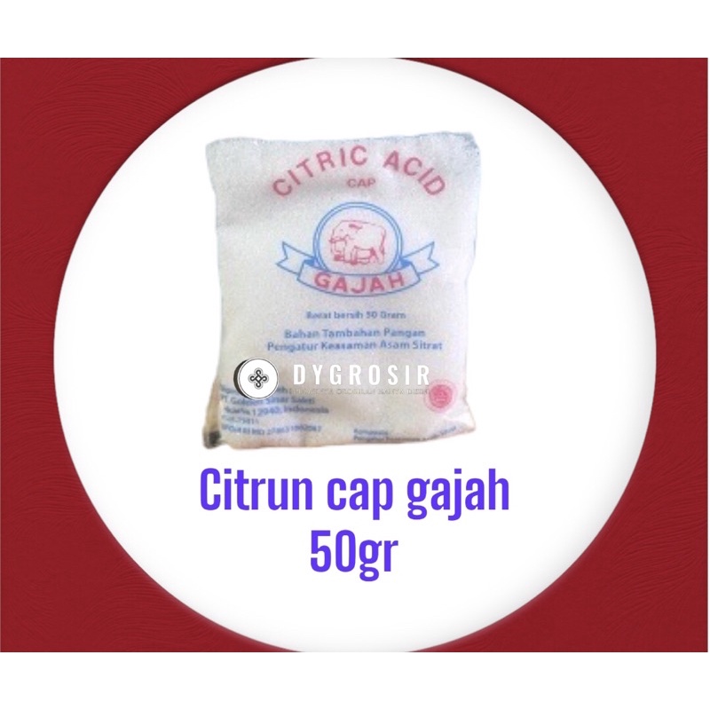 Jual DY ~ citrun cap gajah 50gr /citric acid /asam sitrat /pemutih ...