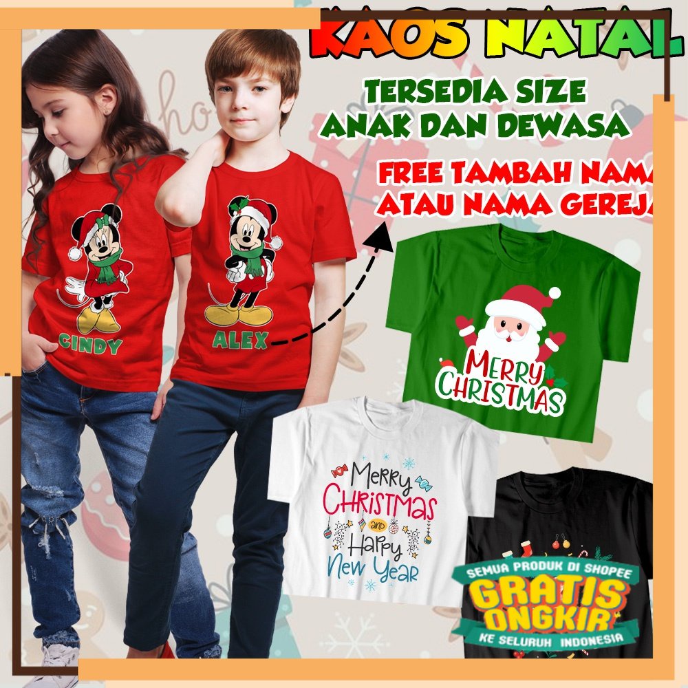 Jual KADO NATAL 2022 KAOS NATAL COUPLE KELUARGA / BAJU NATAL COUPLE ...