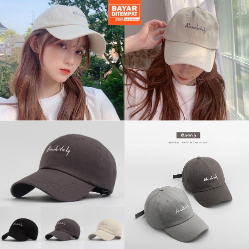 Jual Topi Absolutely / Topi Bordir Absolutely Korean Style Ring Besi ...