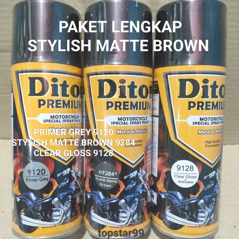 Jual Pilok Cat Diton Premium Paket Lengkap 3 Kaleng Stylish Matte Brown ...