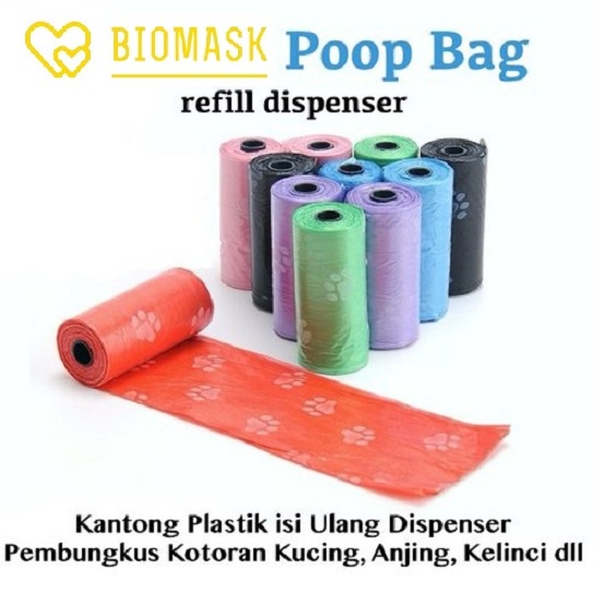 Jual Refill Plastik Poop Anjing Kotoran Kucing sampah popok pup bag ...