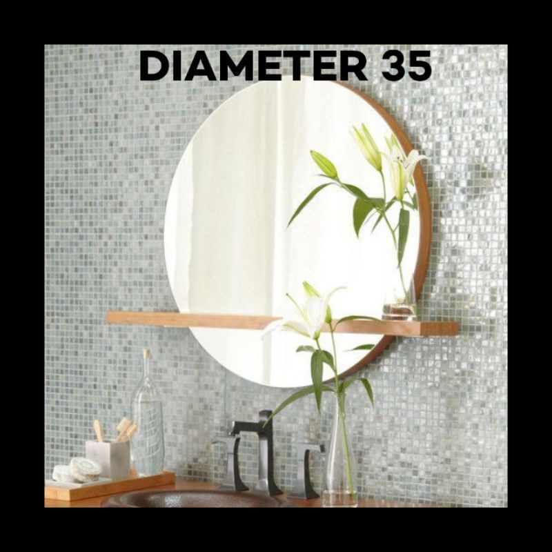 Jual Kaca Cermin Bulat Aesthetic Wastafel Kamar Mandi Hias Dinding ...