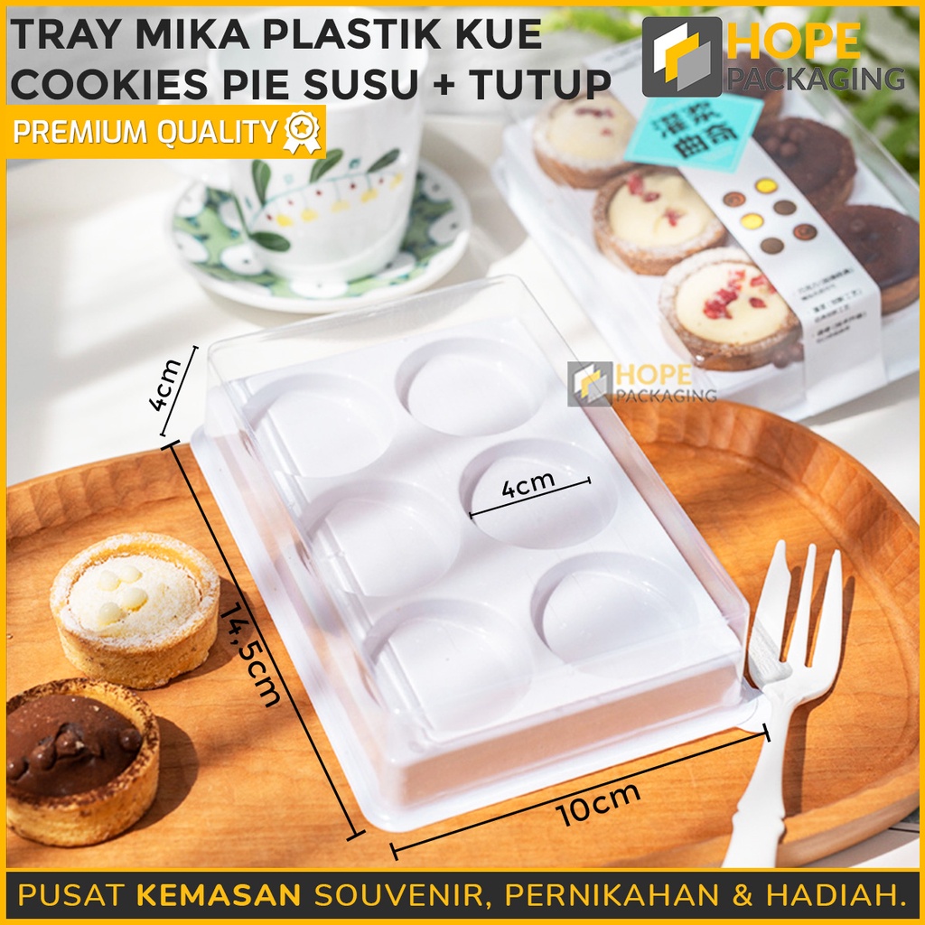 Jual Kotak Tray Mika Plastik Kue Cookies 6 Lubang + Tutup / Mika ...