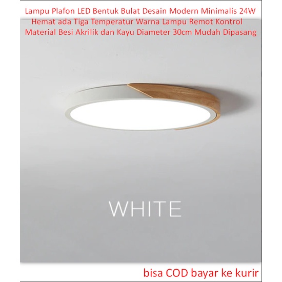 Jual Lampu Plafon LED Bentuk Bulat Desain Modern Minimalis 24W Hemat ...