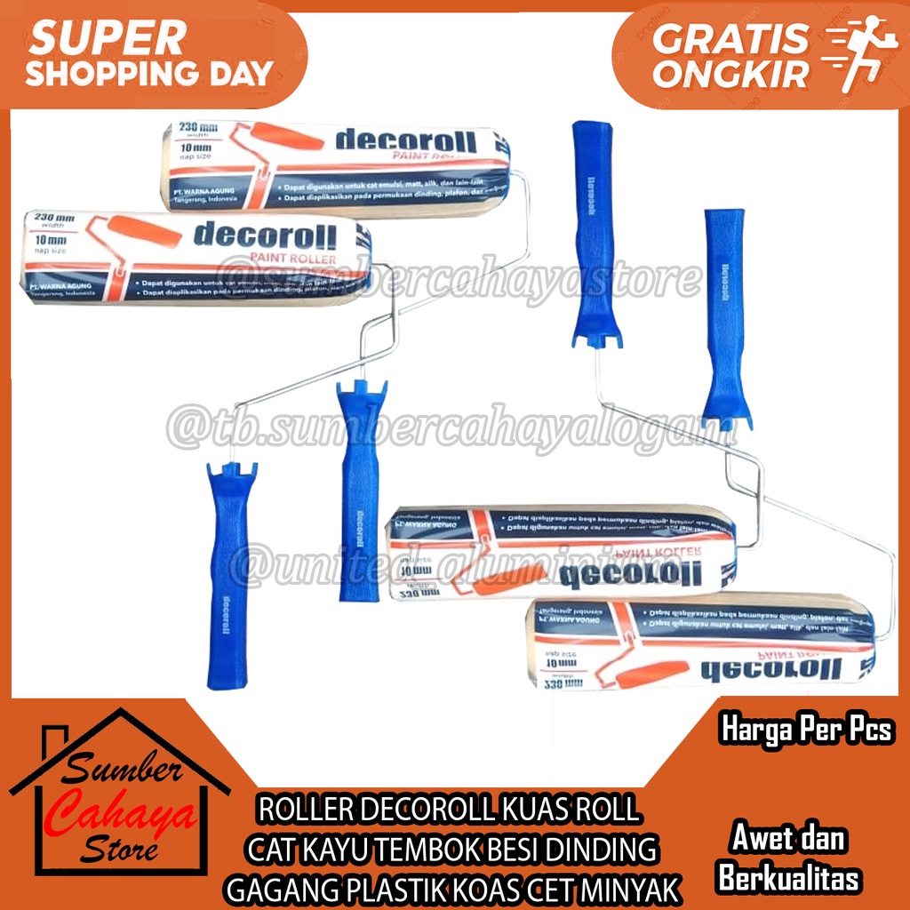 Jual KUAS ROLL ROLLER DECOROLL CAT KAYU TEMBOK BESI DINDING GAGANG ...