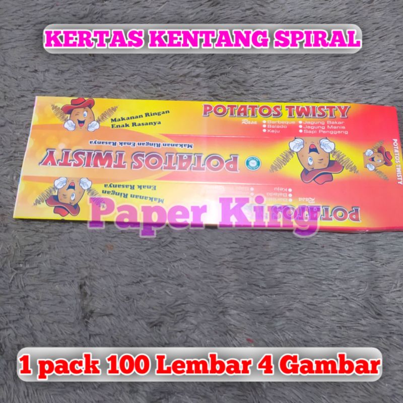Jual kertas kentang ulir 1 pack 4 gambar kertas kentang spiral kertas ...