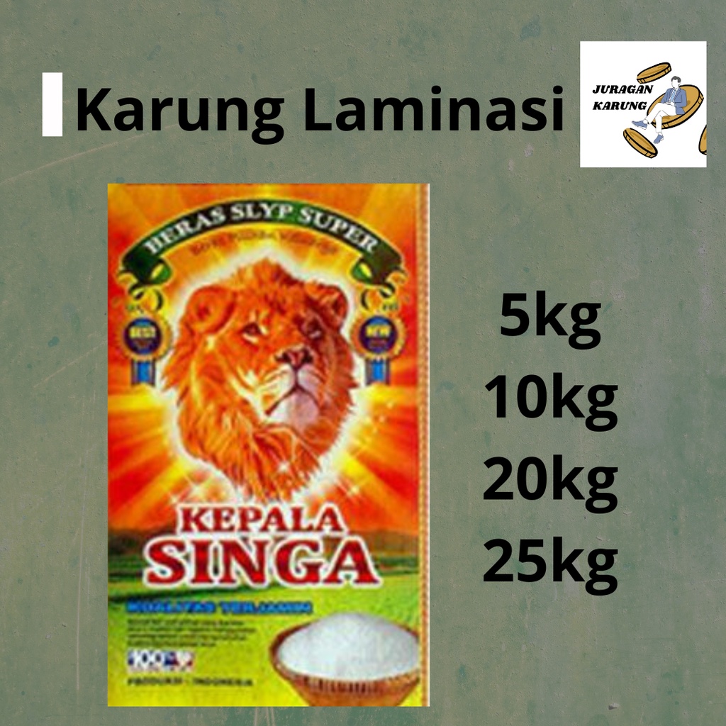 Jual Karung Laminasi Kepala Singa Karung beras cetak gambar TOP TERMURAH JAKARTA 5kg 10kg 20kg ...