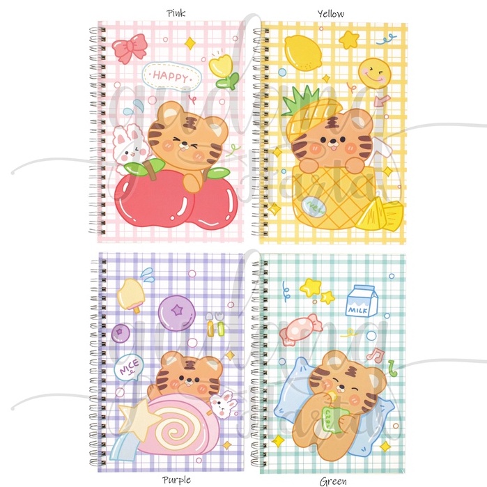 Jual Notebook A5 Spiral Fruit Tiger Buku Tulis Motif Buah Dan Hewan GH ...