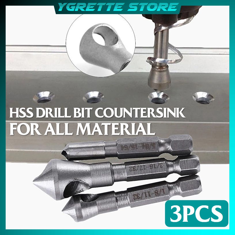 Jual YGRETTE - JIGONG MATA BOR PREMIUM DRILL BIT COUNTERSINK 3PCS 6 ...