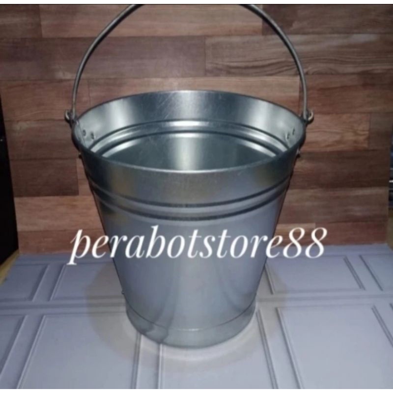 Jual pot kaleng/wadah kaleng /ember galvanis diameter 20 cm/5 liter ...