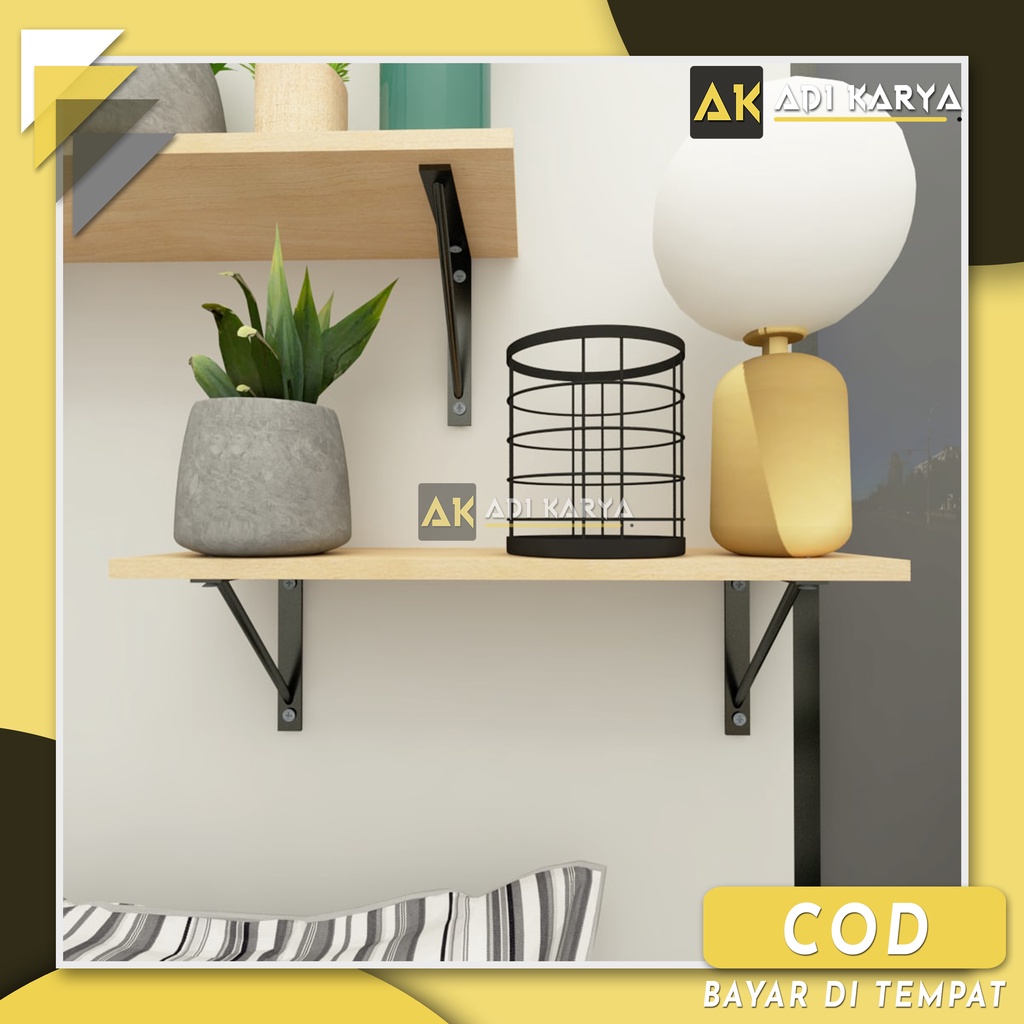 Jual Rak Besi Siku Rak Dinding Minimalis Tempel Tembok Gantung | Shopee ...